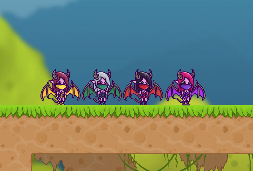 Imp character(4 color variations) | OpenGameArt.org